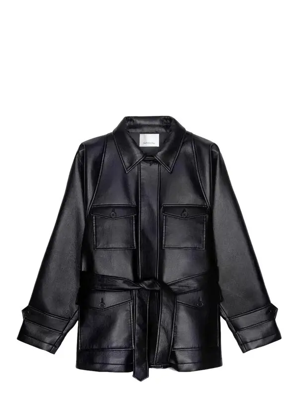THE FRANKIE SHOP Faux-leather Padded Utility Jacket - Black