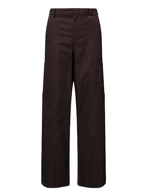 Vince Panelled Wide-leg Stretch-cotton Trousers - Iron