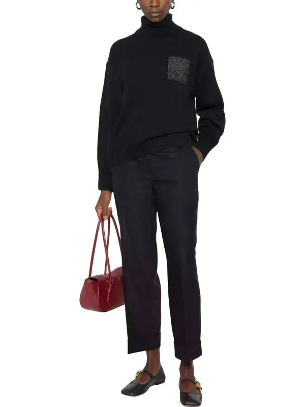 Peserico Pressed Crease Turned-up Hem Trousers - Blue