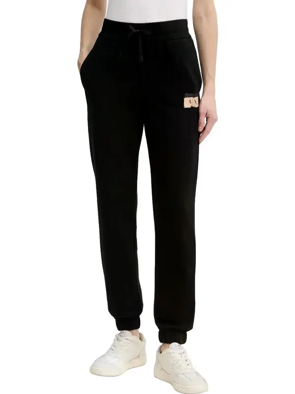 Armani Exchange Logo Patch Track Pants - Black