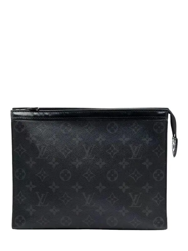 LOUIS VUITTON Monogram Eclipse Pochette Voyage Mm Clutch Bag - Black