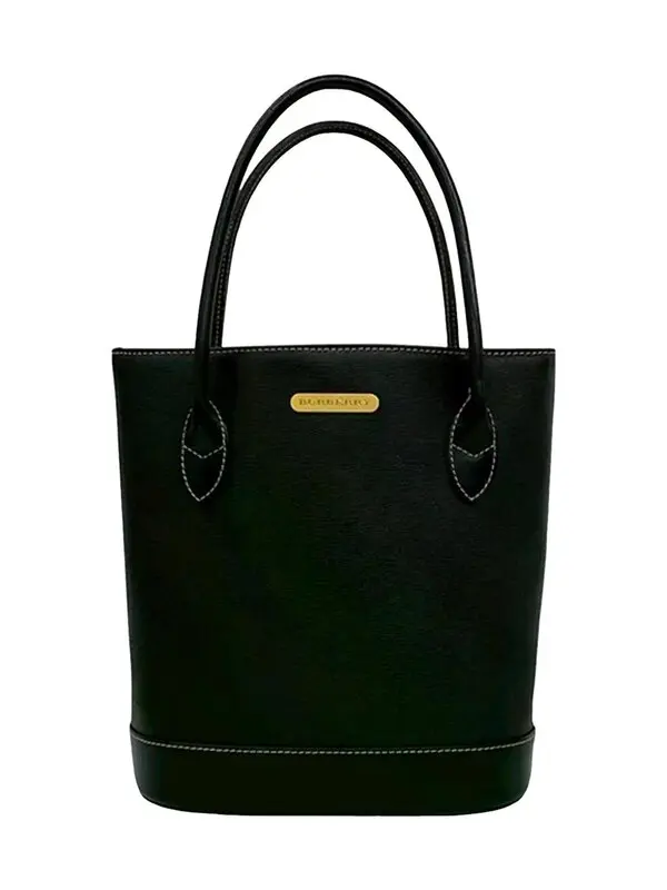 Burberry Calf Leather Bucket Bag - Black