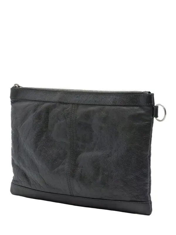 Balenciaga 2015 Lambskin Motocross Classic Clip M Clutch Bag - Black
