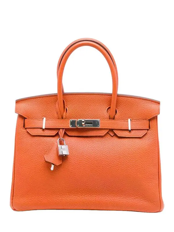Hermès Clemence Birkin 30 Handbag - Orange