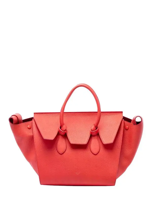 Celine Medium Grained Calfskin Tie Knot Tote Bag - Red