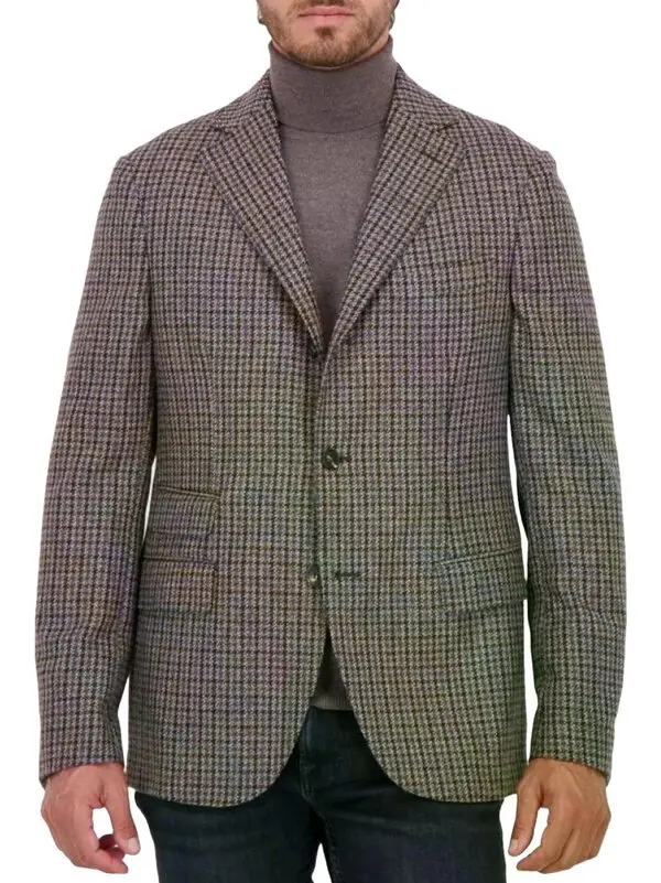 SLOWEAR Houndstooth-pattern Montedoro Jacket - Brown