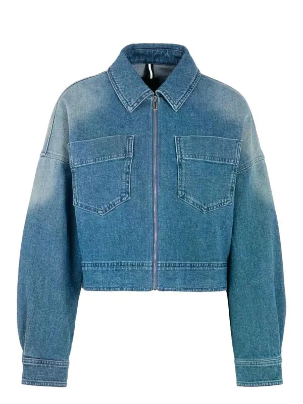 MARCCAIN Faded Effect Patch Pocket Denim Jacket - Blue