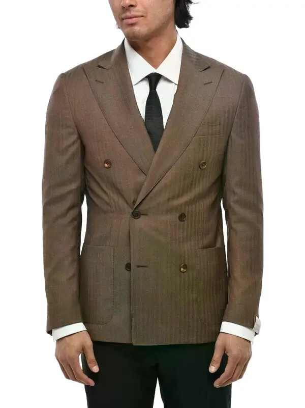 Corneliani Double-breasted Blazer - Brown