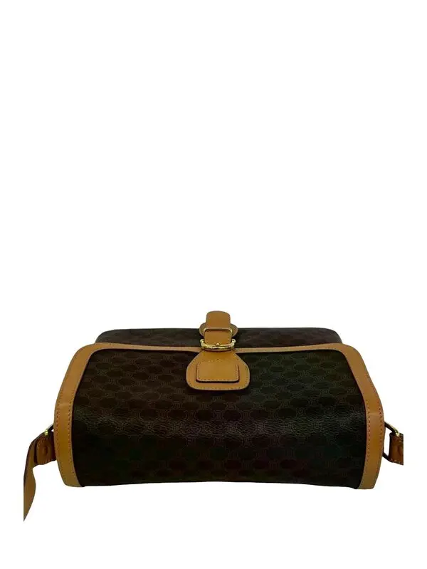 Celine Macadam Coated Canvas Crossbody Bag - Brown