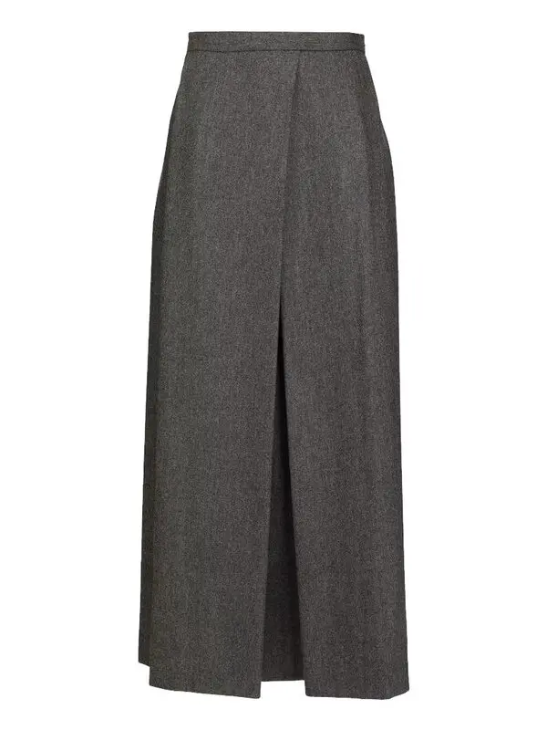 Emporio Armani Pleated Wool-blend Skirt - Grey