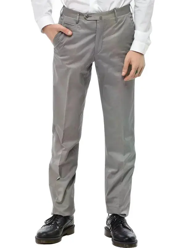 Corneliani Pressed-crease Cotton Chino Pants - Grey