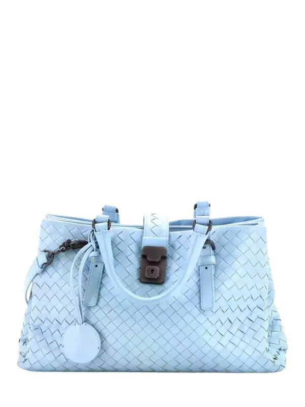 Bottega Veneta Roma Intrecciato Nappa Small Tote Bag - Blue