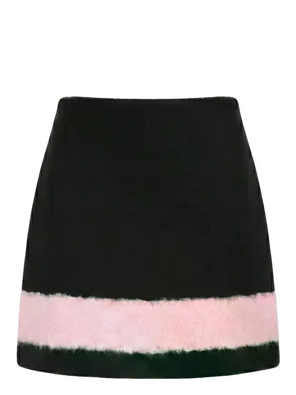 MSGM Faux-fur Trim Mini Skirt - Black