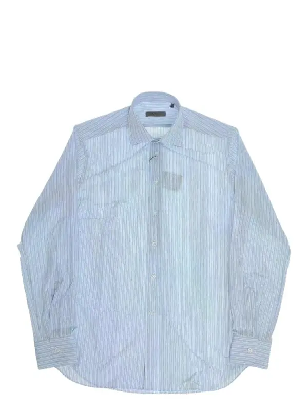 Corneliani Striped French-collar Shirt - Blue