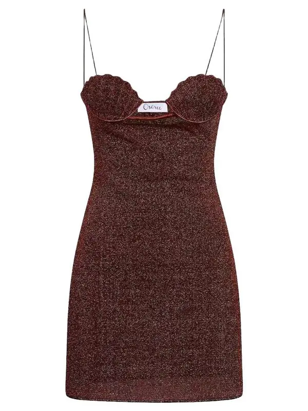 Oseree Lumière Mini Dress - Brown