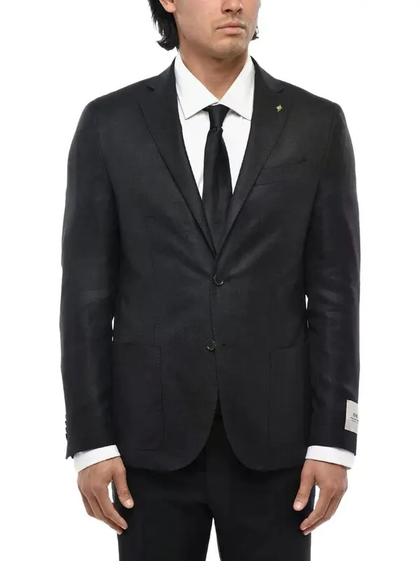 Corneliani Single-breasted Notched-lapels Blazer - Grey