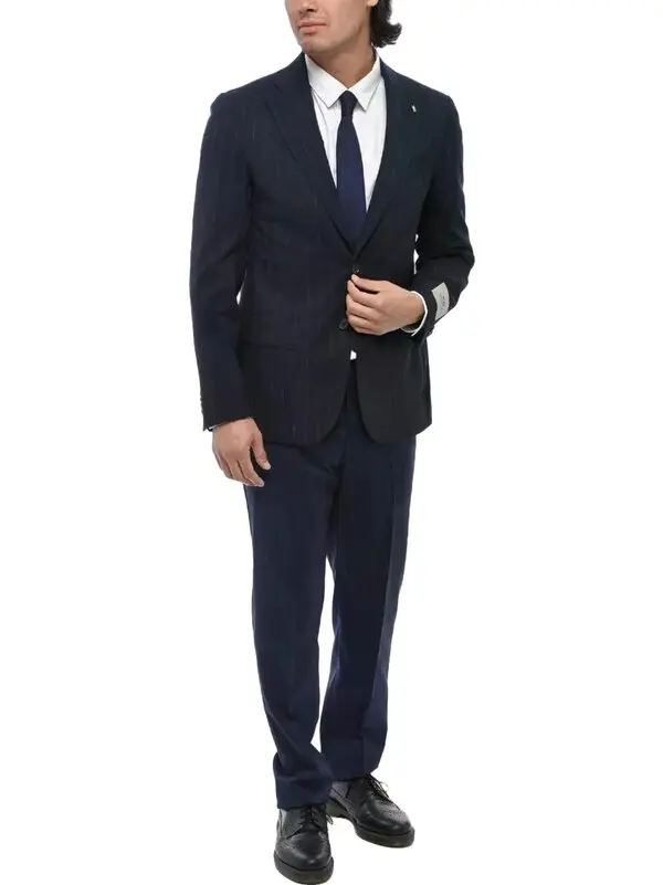 Corneliani Pinstripe Single-breasted Blazer - Blue