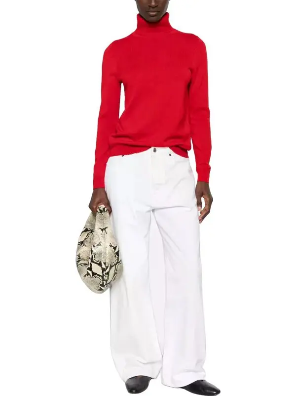 Eric Bompard Cashmere Roll Neck Sweater - Red