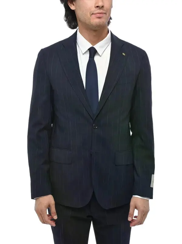 Corneliani Pinstripe Single-breasted Suit - Blue