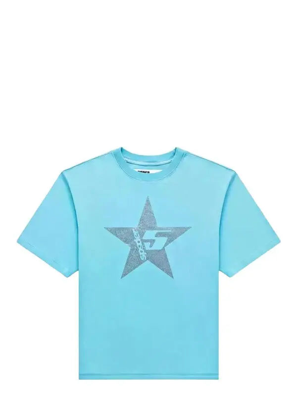 SP5DER Rhinestone-embellished Star T-shirt - Blue