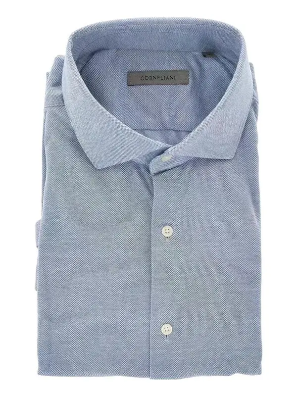 Corneliani Patterned Cotton Shirt - Blue