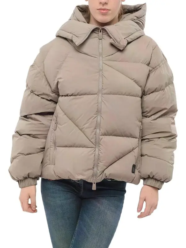 Bacon Double Hooded Puffer Jacket - Neutrals