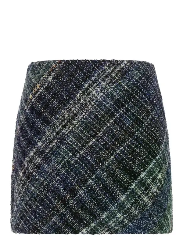 Missoni Wool-blend Check Mini Skirt - Blue