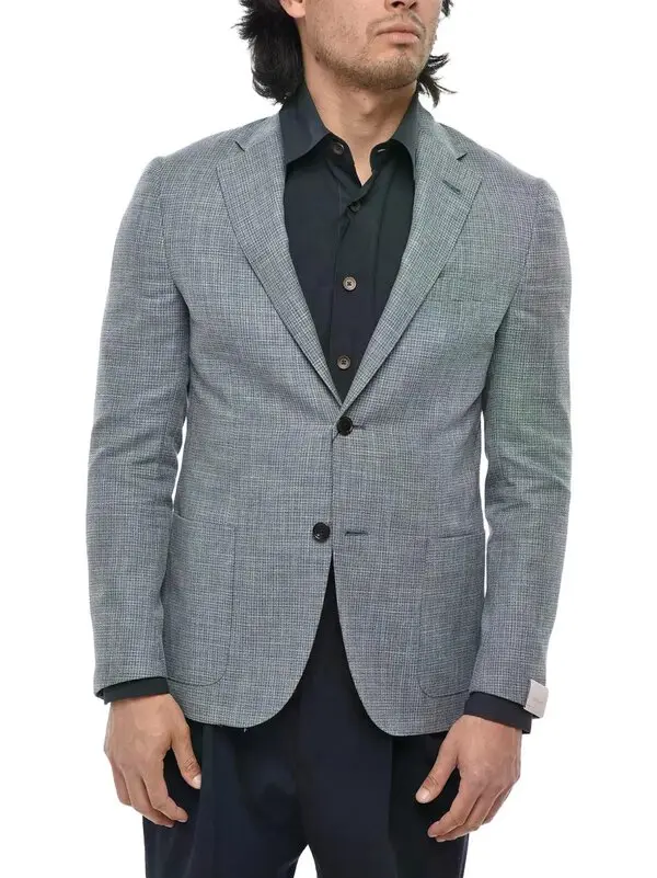 Corneliani Gate Houndstooth Blazer - Blue