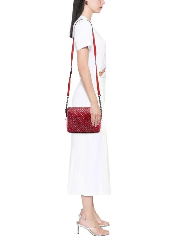 Bottega Veneta Printed Leather Camera Bag - Red