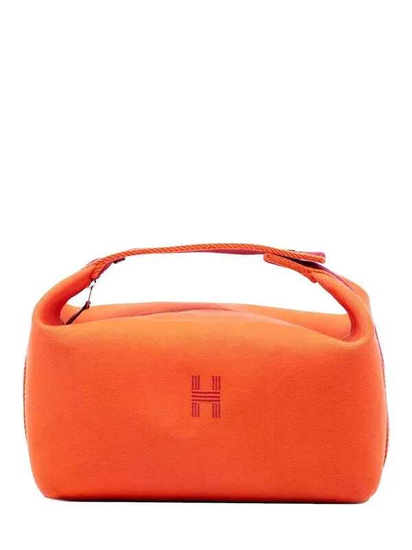 Hermès Toile Bride A Brac Case Vanity Bag - Orange