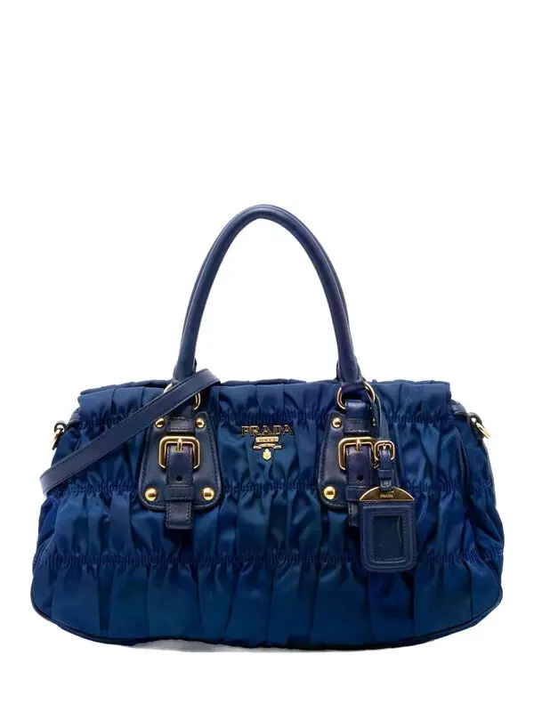 Prada Tessuto Gaufre Satchel - Blue