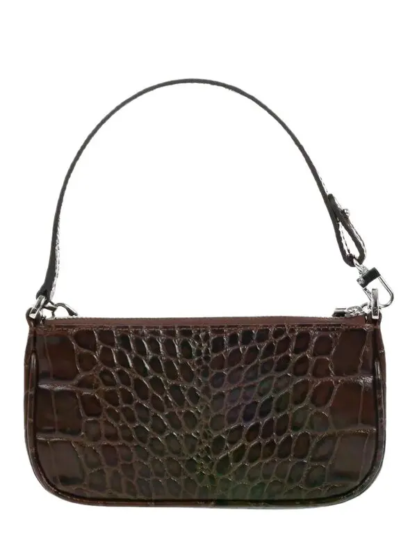 By Far Mini Rachel Crocodile-effect Shoulder Bag - Brown