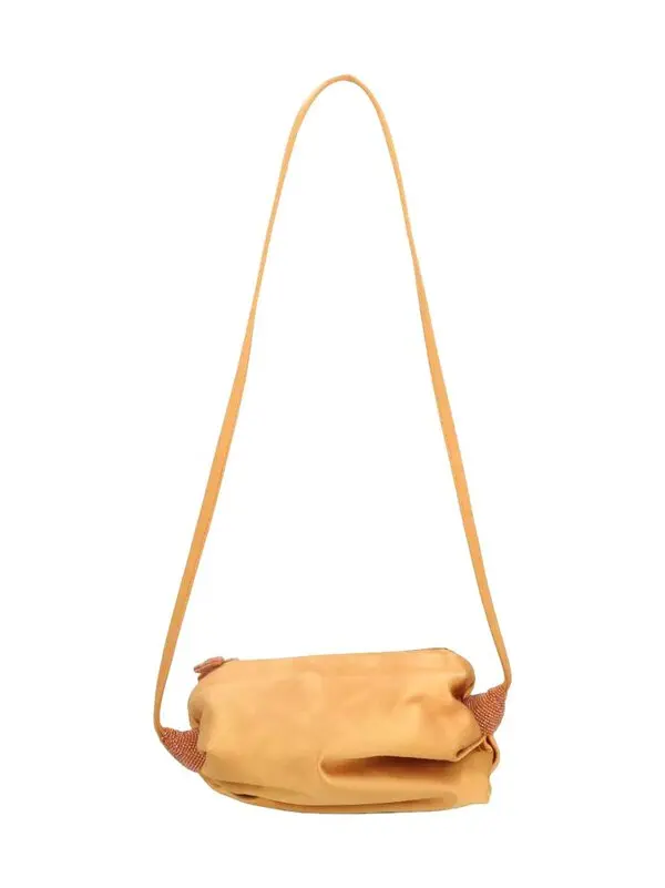 Vintage Beaded-trim Shoulder Bag - Orange