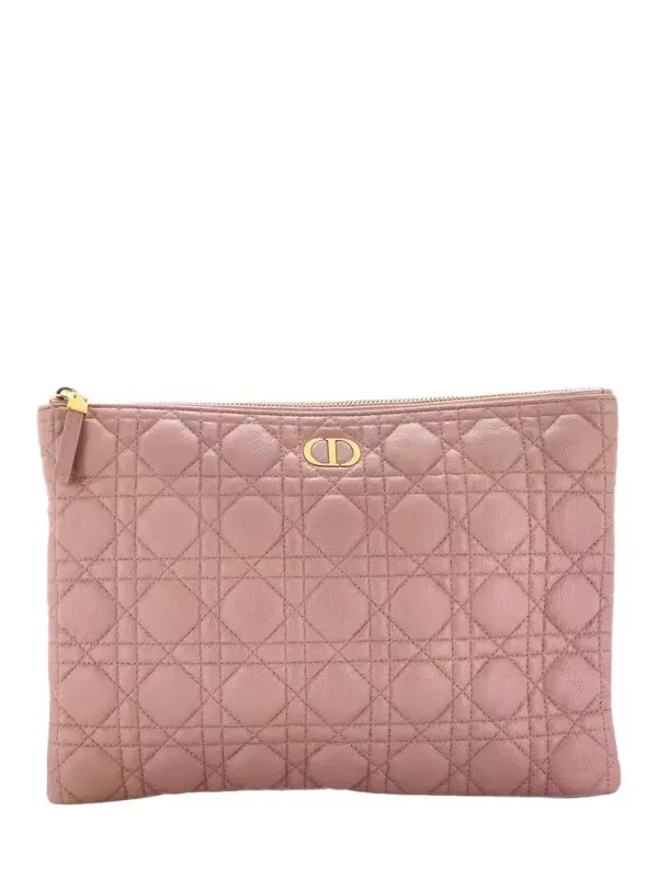 Dior Cannage Quilt Calfskin Clutch Bag - Neutrals