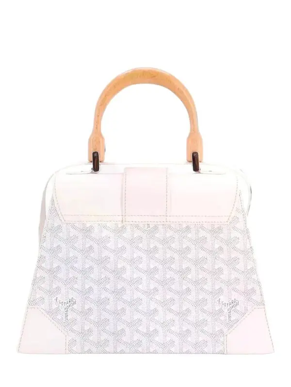 Goyard Saigon Top Handle Bag Coated Canvas With Leather Pm Satchel - White
