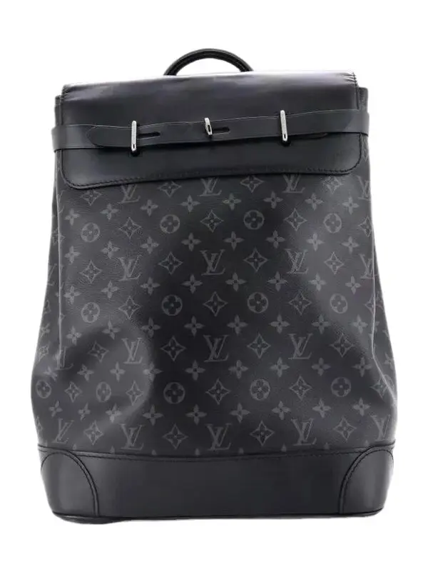 LOUIS VUITTON Monogram Eclipse Canvas Steamer Backpack - Black