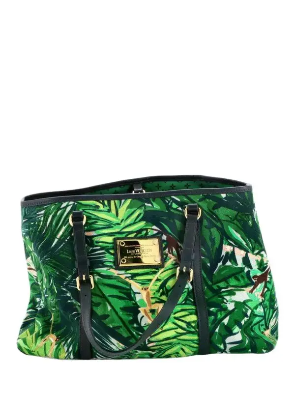 LOUIS VUITTON Ailleurs Cabas Limited Edition Printed Canvas Pm Tote Bag - Green