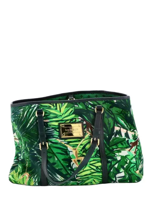 LOUIS VUITTON Ailleurs Cabas Pm Limited Edition Printed Canvas Tote Bag - Green