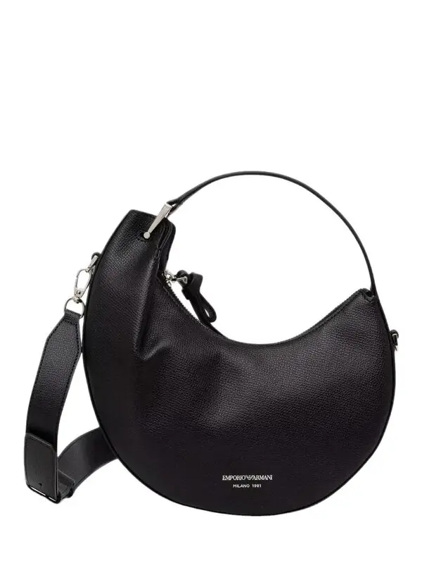 Emporio Armani 1981 Mini Leather Hobo Bag - Black