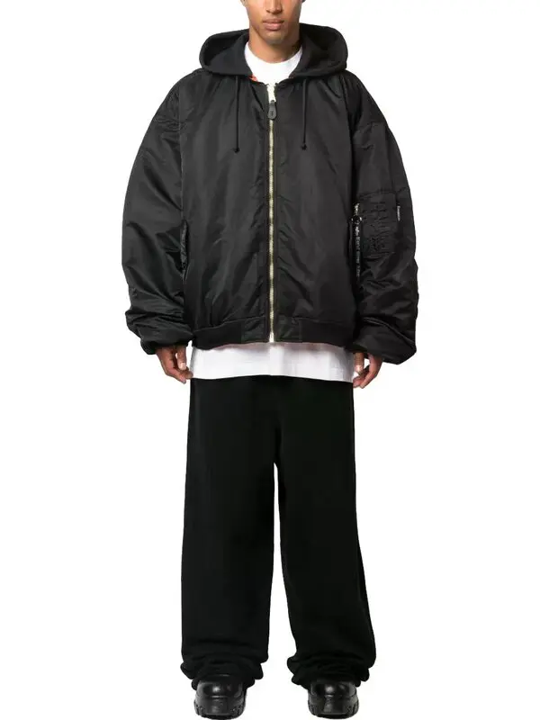 Vetements Oversized Hooded Bomber Jacket - Black