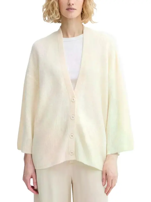 American Vintage Damsville Ribbed-knit V-neck Cardigan - Neutrals
