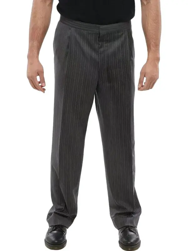 Corneliani Mantua Pinstripe Wool Trousers - Grey