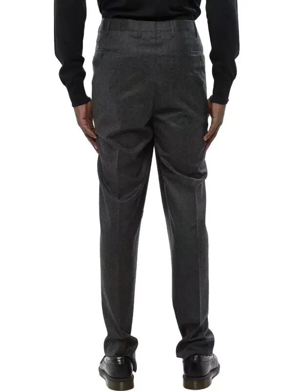 Corneliani Flat-front Wool Trousers - Grey