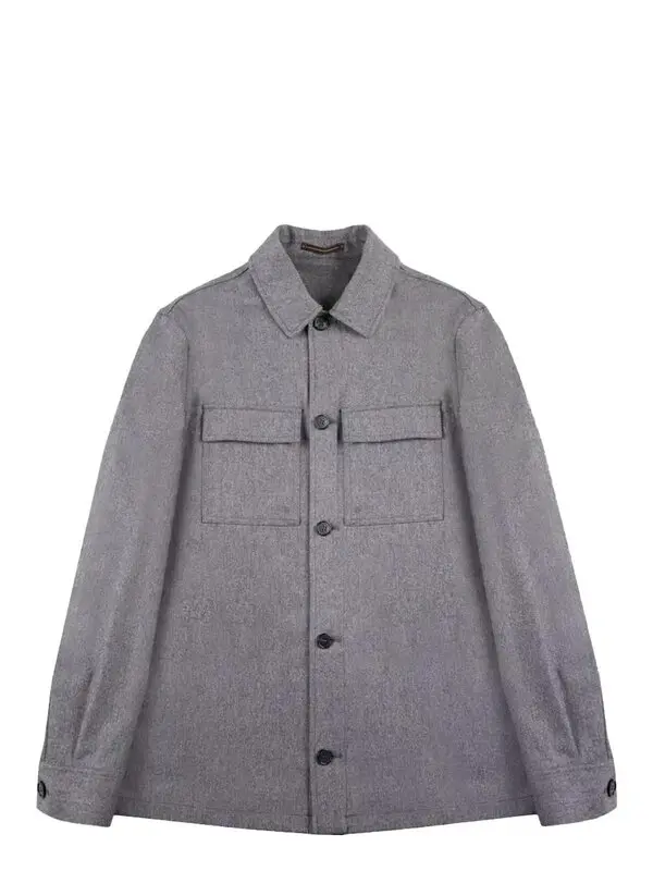 SLOWEAR Flannel-wool Shirt Jacket - Grey