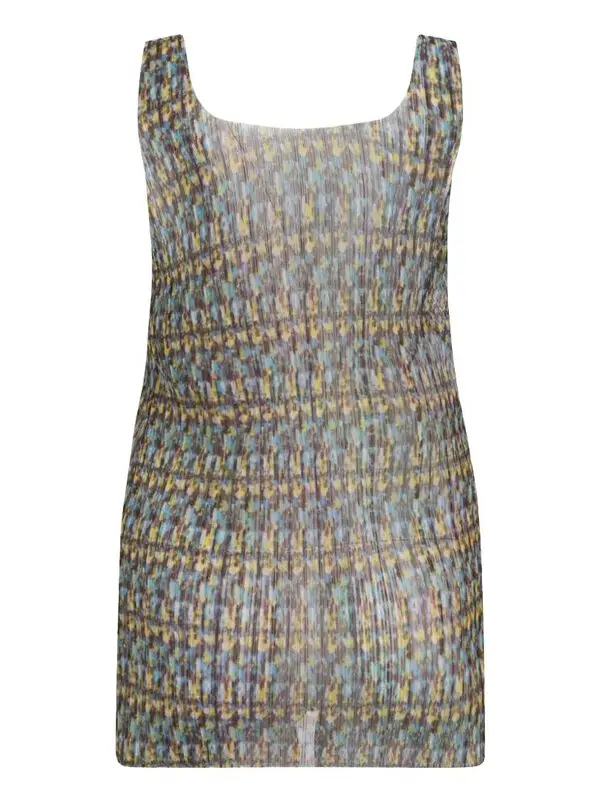 Philosophy Di Lorenzo Serafini Pleated Abstract-print Sleeveless Top - Multicolour