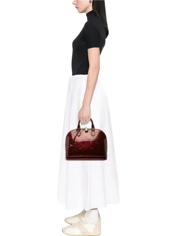 LOUIS VUITTON Monogram Vernis Alma Pm Handbag - Red
