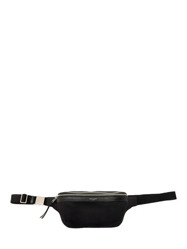 Saint Laurent 2021 Canvas City Belt Bag - Black