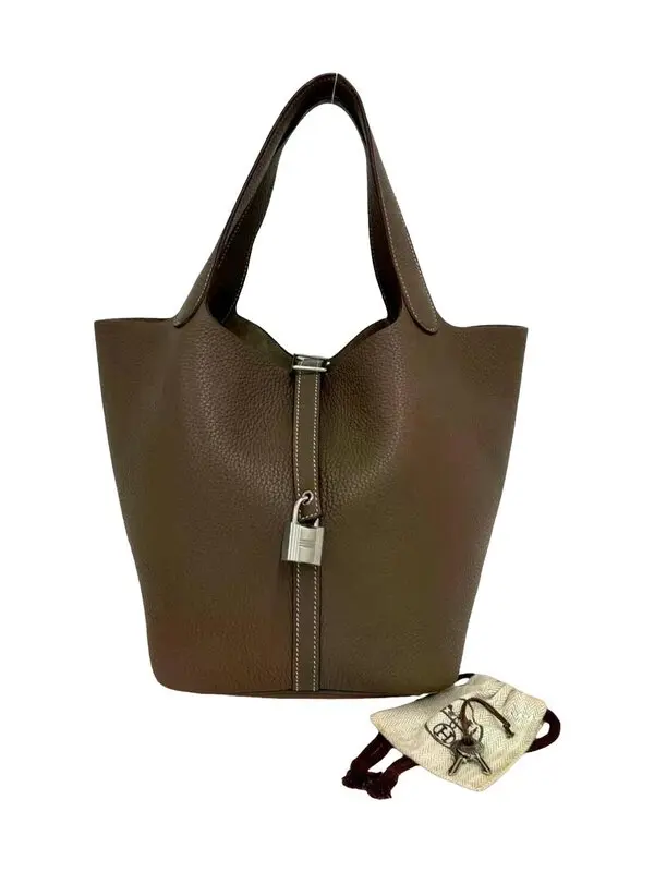 Hermès Clemence Picotin Lock 22 Handbag - Neutrals
