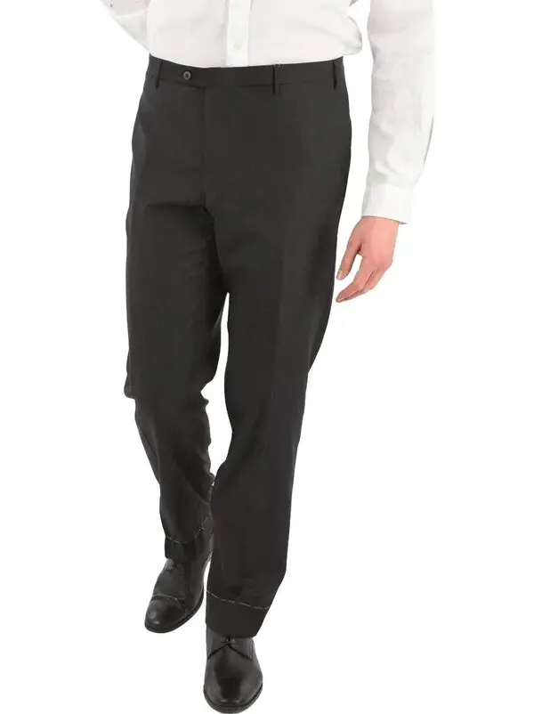 Corneliani Virgin Wool Poplin Trousers - Black