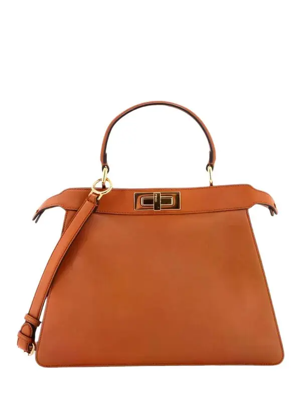 Fendi Peekaboo Iseeu Leather Satchel - Brown